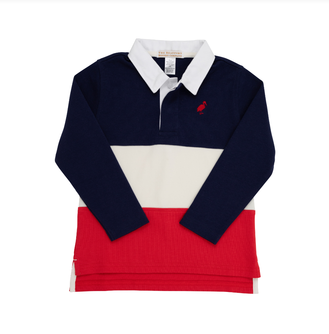 Rollins Rugby Shirt Nantucket Navy/Palmetto Pearl/Worth Avenue White ...